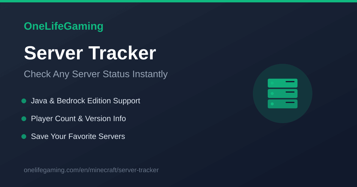 Minecraft Server Tracker - Real-Time Status | OneLifeGaming